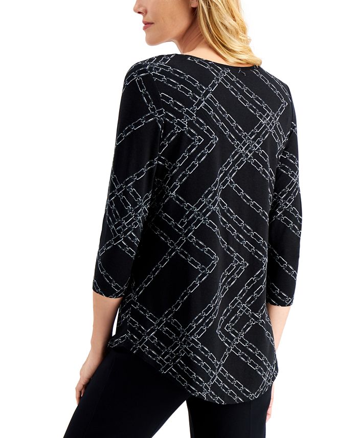 JM Collection Chain-Print Top, Created for Macy's - Macy's