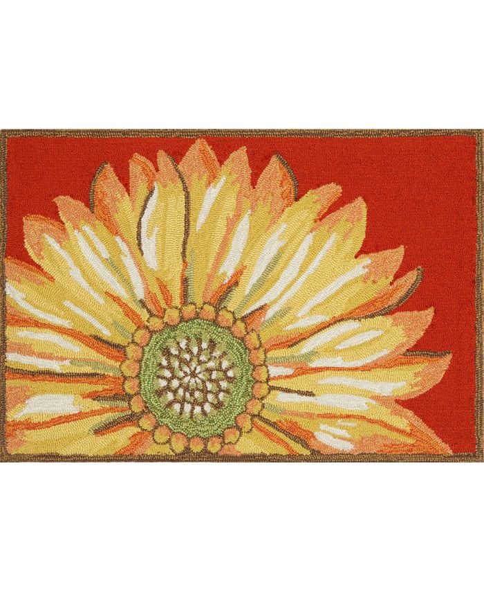 Liora Manne' Frontporch Sunflower Red 2'6" x 4' Outdoor Area Rug - Macy's