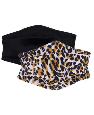 Echo Cotton Solid & Ocelot-Print Face Mask 2pc Set - Macy's