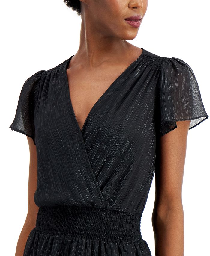Michael Kors Petite Ruffled Shimmer Dress - Macy's