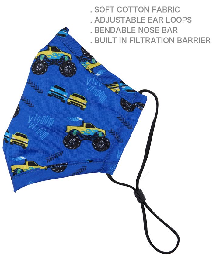 Land of Liberty Kid's Monster Trucks-Print Face Mask - Macy's