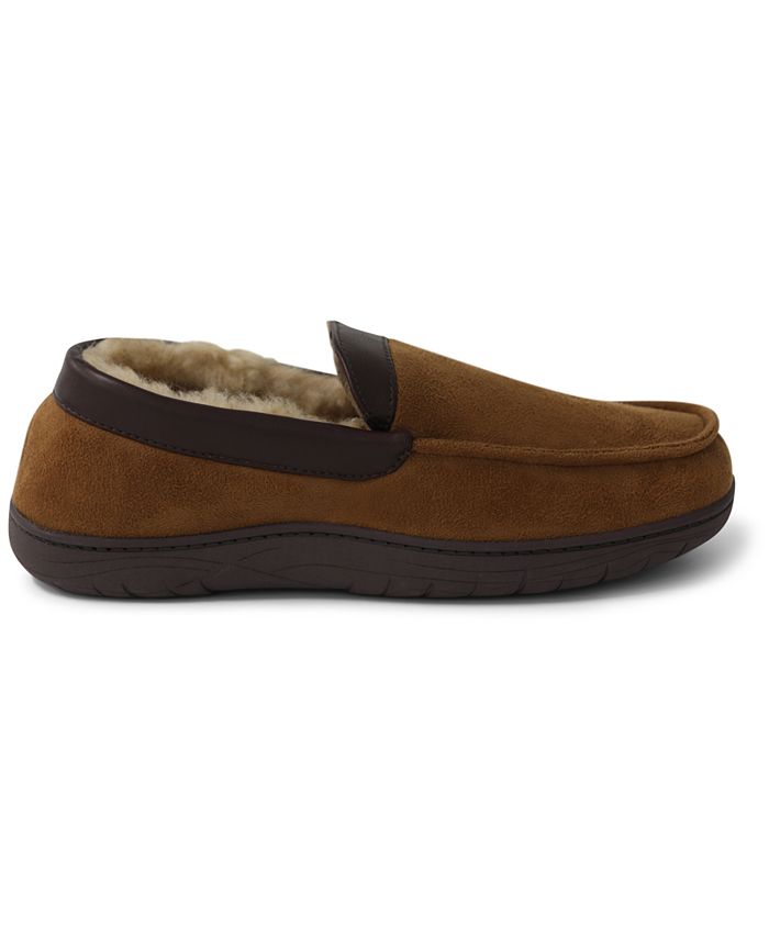 Haggar Weatherproof Vintage Men's Faux-Shearling Moc-Toe Slippers - Macy's