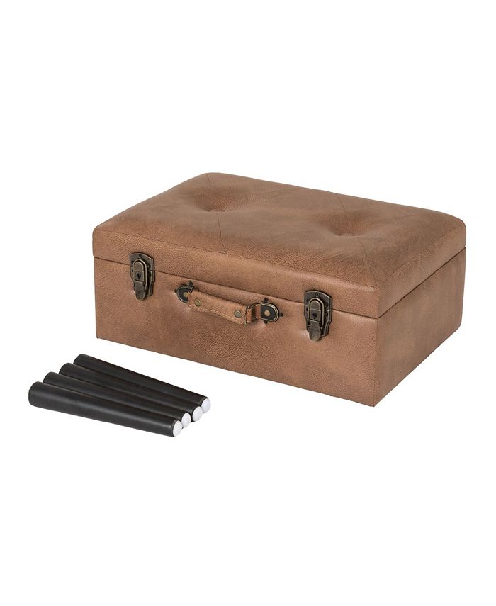 Glitzhome Leather Upholstered Storage Stool - Macy's