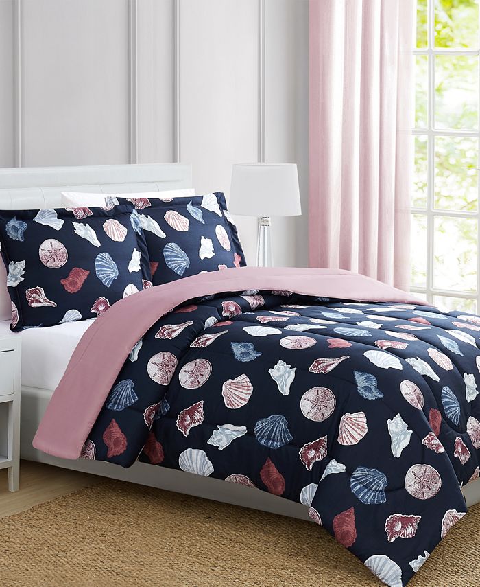 Pem America Seashells 3 Pc Reversible Full Queen Comforter Set