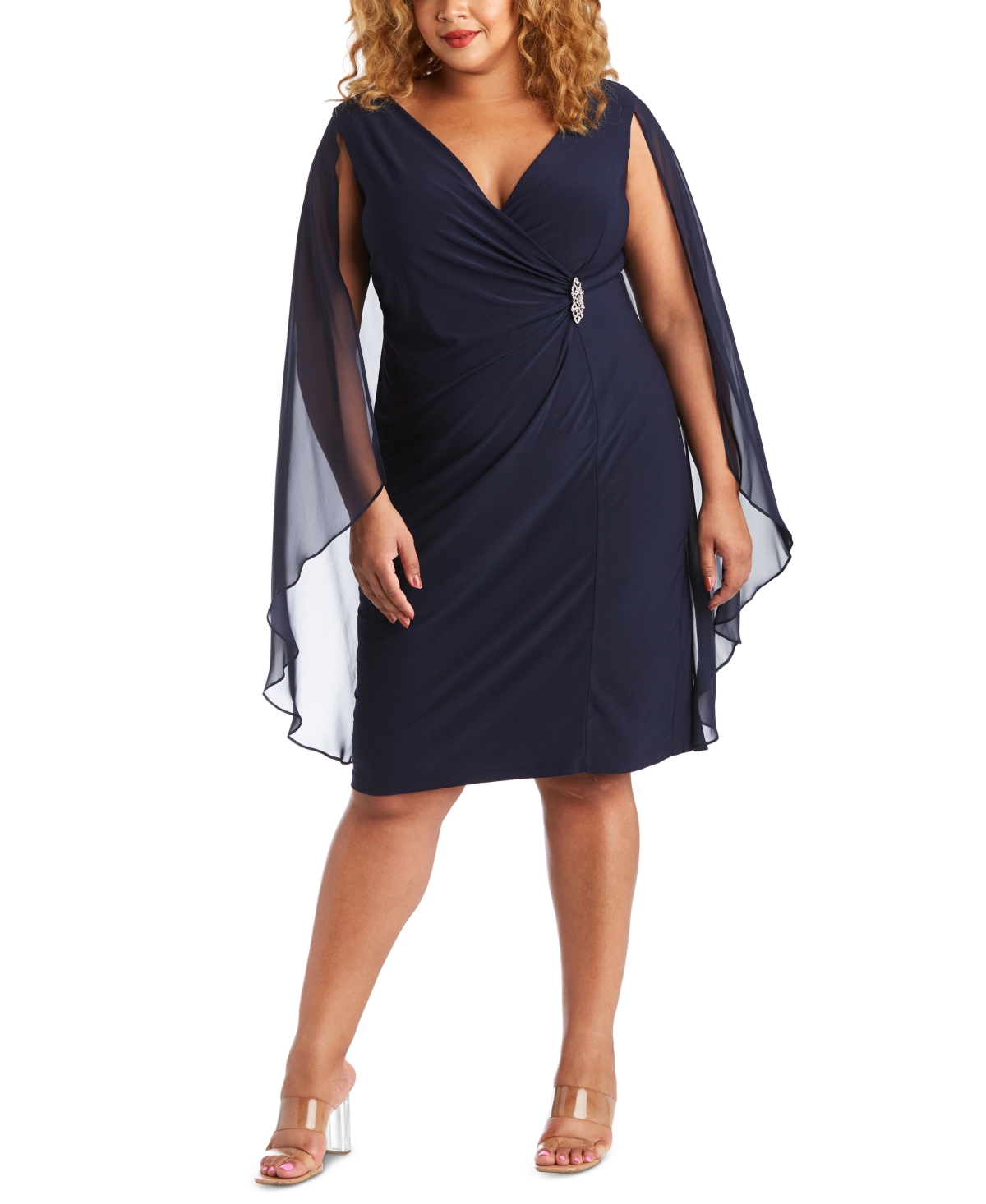 Click here for R & M Richards Plus Size Embellished Chiffon-Cape... prices