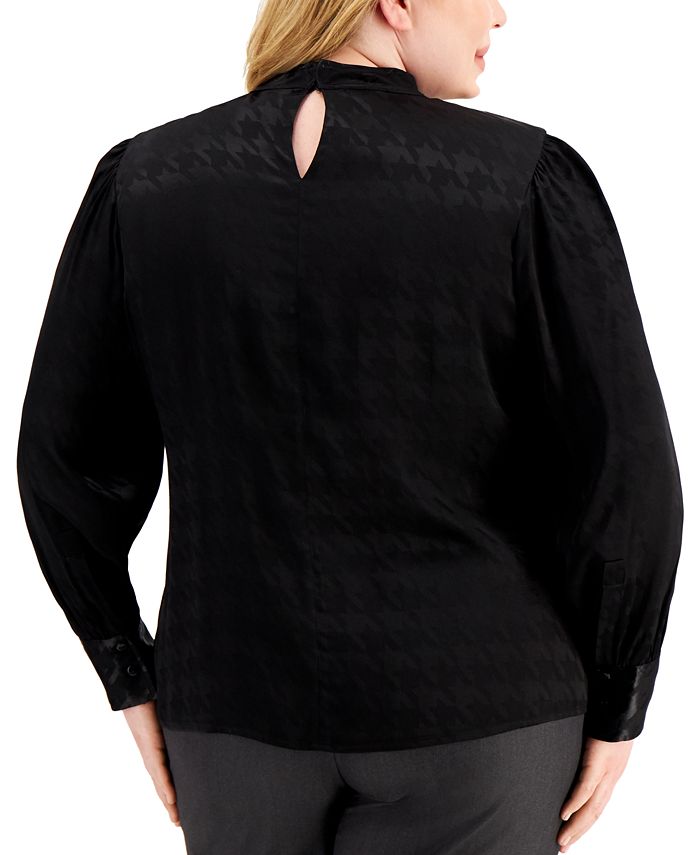 Alfani Plus Size Mock-Neck Keyhole Blouse, Created for Macy's - Macy's