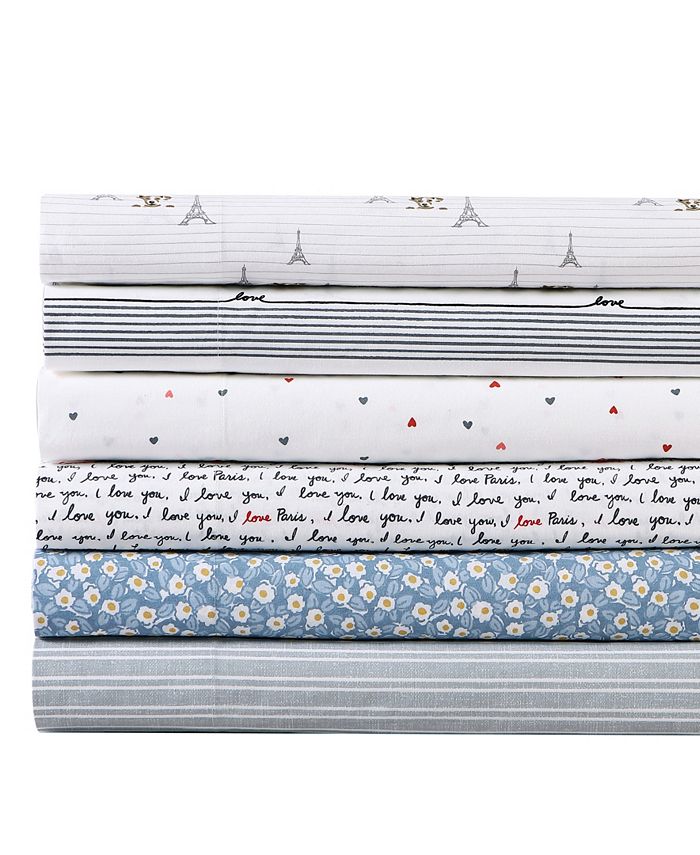 ED Ellen Degeneres Augie in Paris Percale Queen Sheet Set - Macy's
