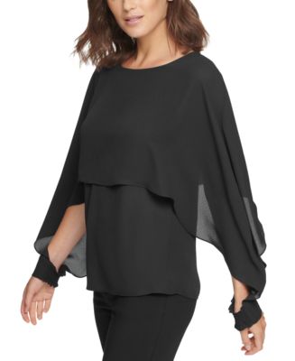 DKNY Cape-Overlay Top - Macy's