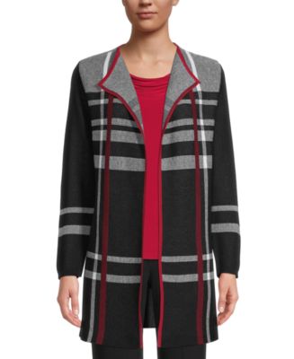 Kasper Plaid Cardigan Sweater - Macy's