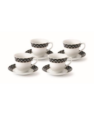 Lorren Home Trends 8 Piece 8oz Tea or Coffee Cup and Saucer Set ...