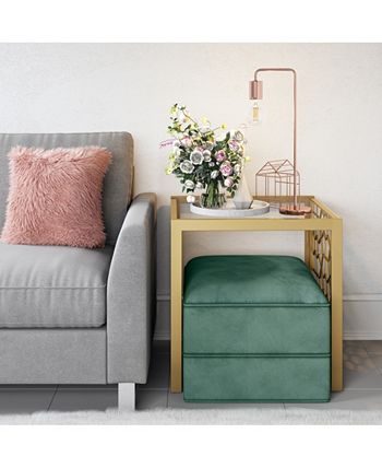 CosmoLiving Juliette Side Table and Ottoman Set - Macy's