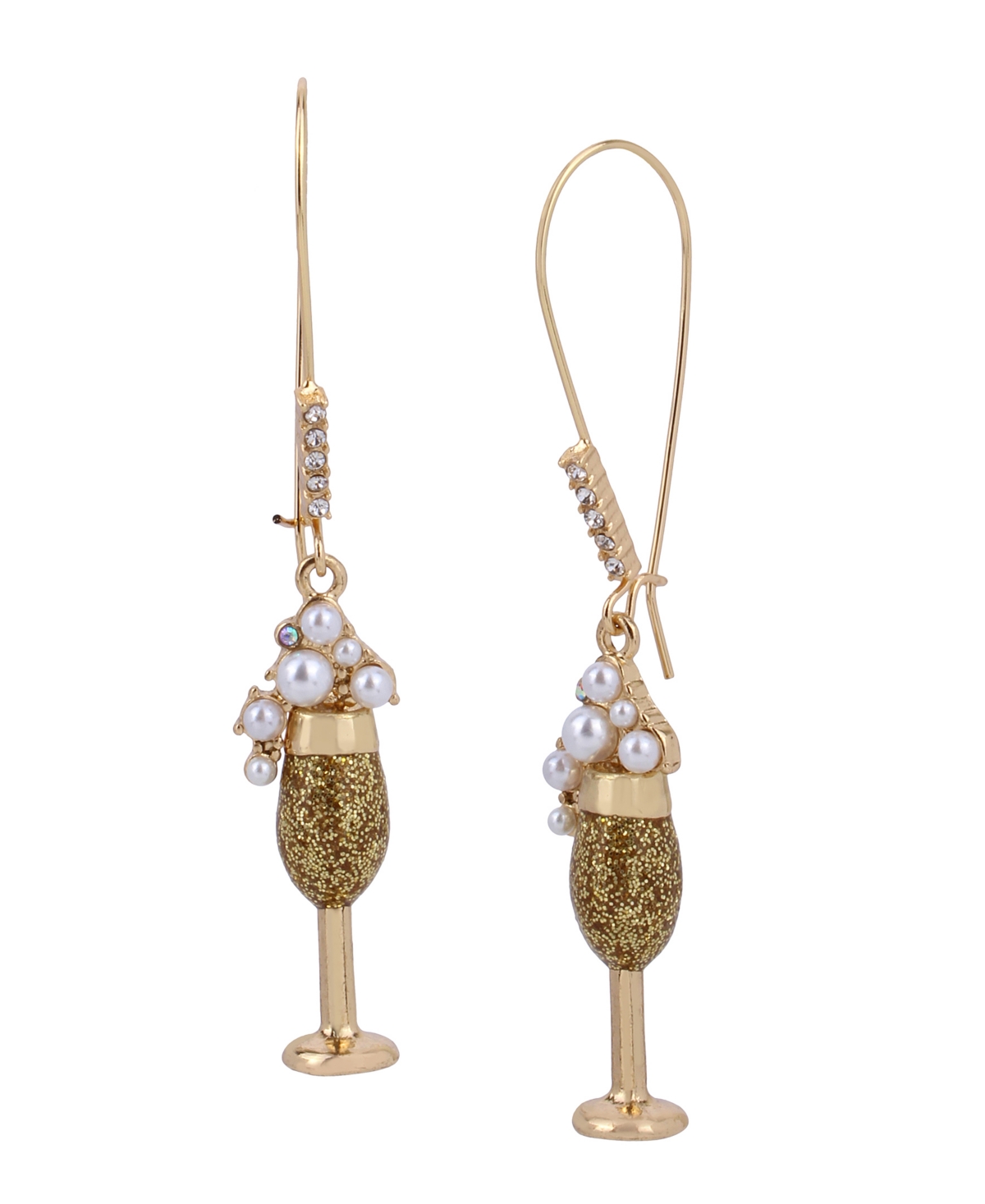 Click here for Betsey Johnson Champagne Dangle Earrings - White prices