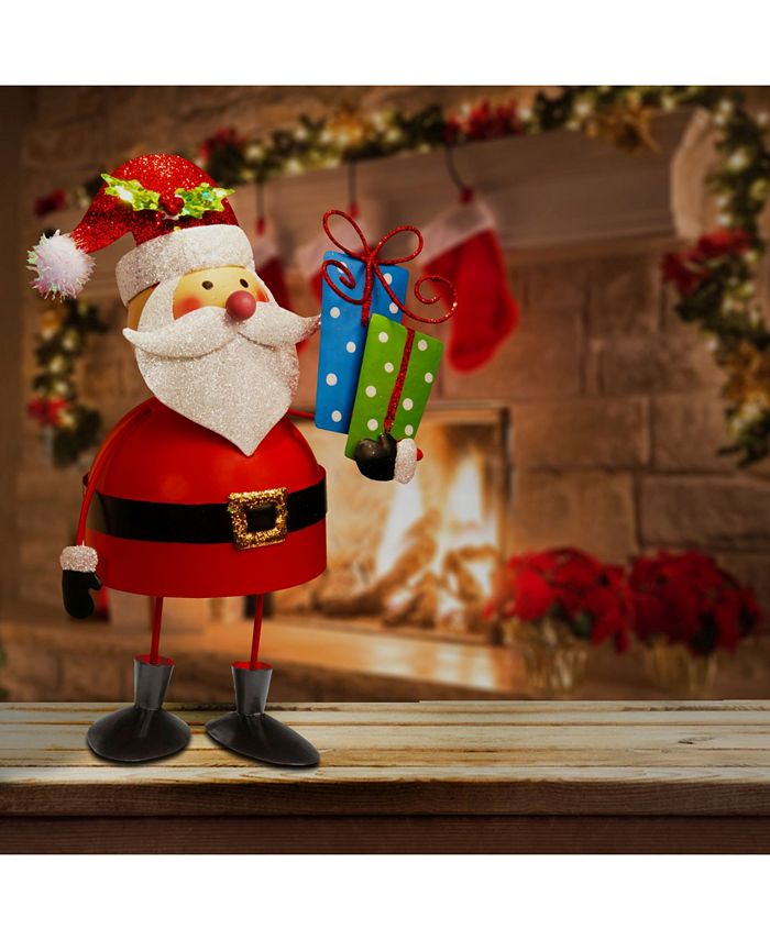 National Tree Company National Tree 10" Metal Bobble Santa - Macy's