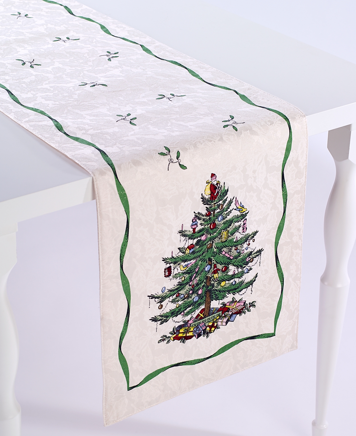 Spode Christmas Tree Ivory/Green 108 Runner - Ivory