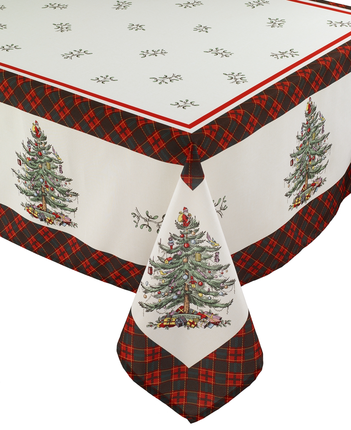 Spode(R) Christmas Tree Tartan Tablecloth