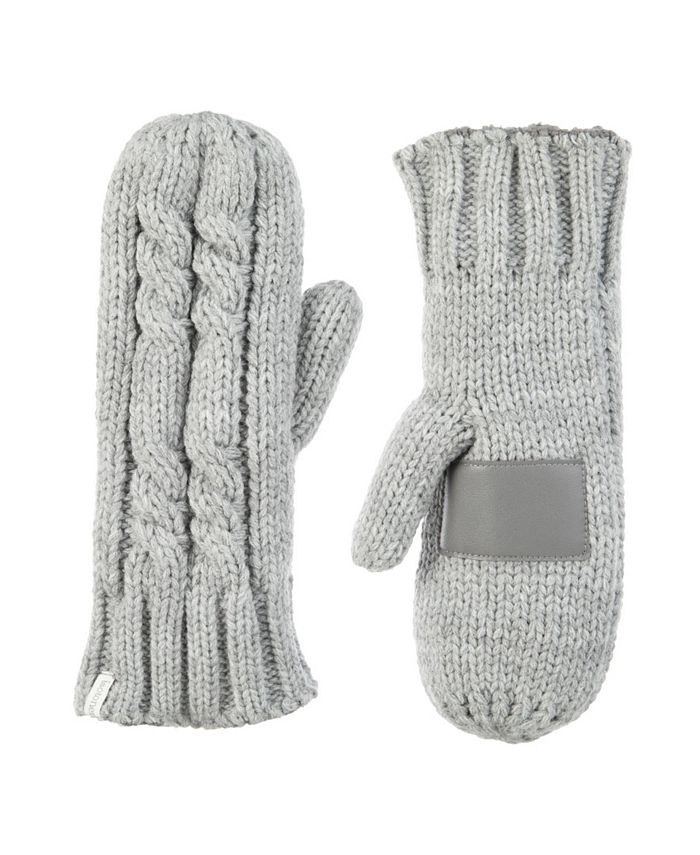 Isotoner Signature Women's Lined Chunky Cable Knit Mittens Gloves - Macy's
