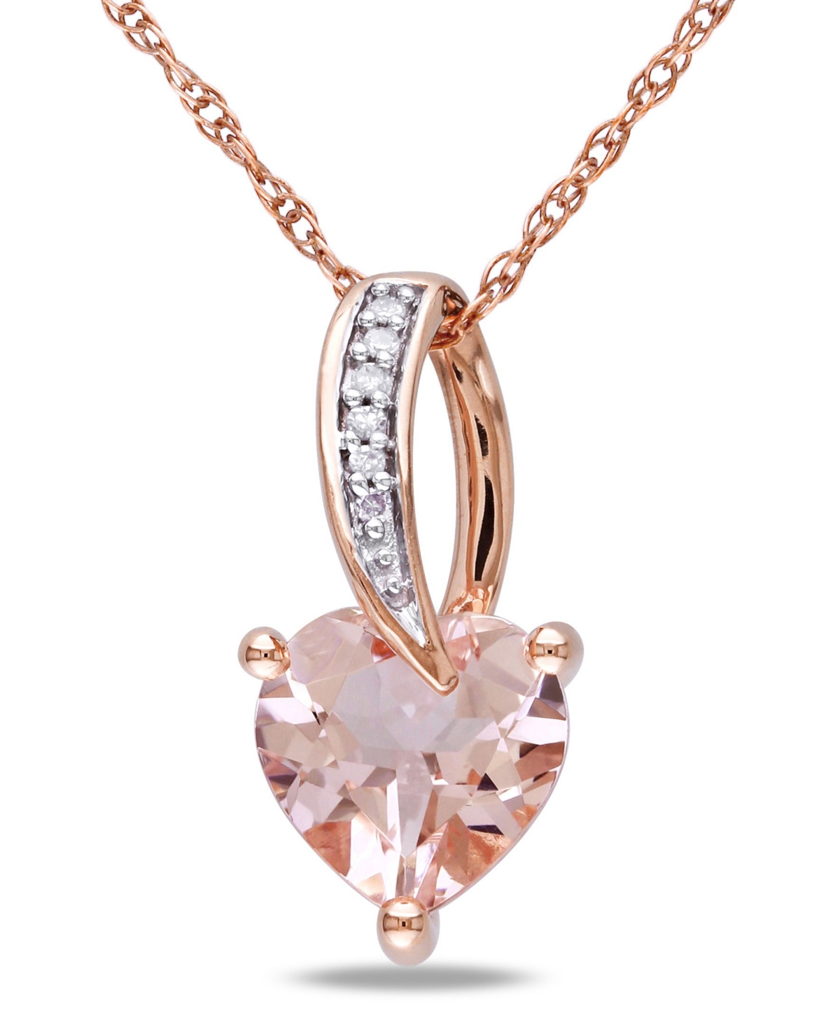 Click here for Morganite and Diamond Accent Heart Pendant with Ch... prices