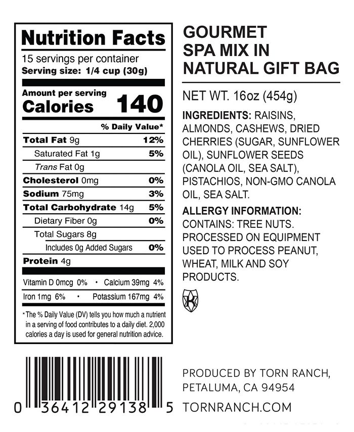 Torn Ranch Gourmet Spa Snack Mix Natural Cottton Gift Bag & Reviews ...