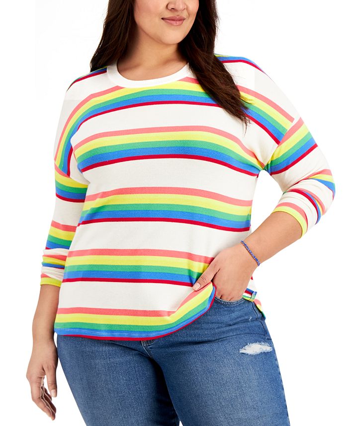 Style & Co Plus Size Striped Top, Created for Macy's - Macy's