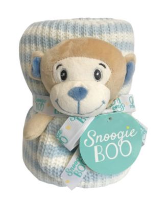 Snoogie Boo Baby Premium Soft Knit Blanket and Toy Rattle Set, 40" x 30 ...