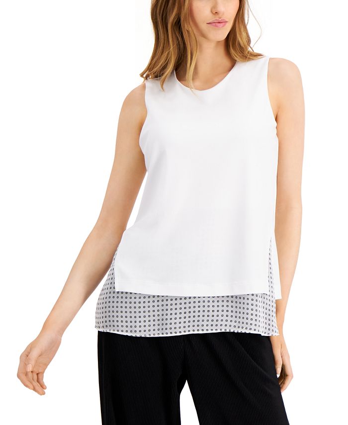 Alfani Petite Overlay Tank Top, Created for Macy's - Macy's