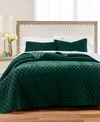 Diamond Tufted Velvet Twin/Twin XL Quilt, Created for Macy's - Macy's
