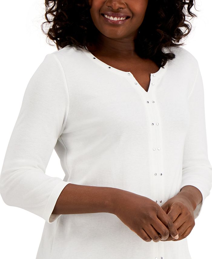 Karen Scott Stud-Trim Tunic, Created for Macy's - Macy's