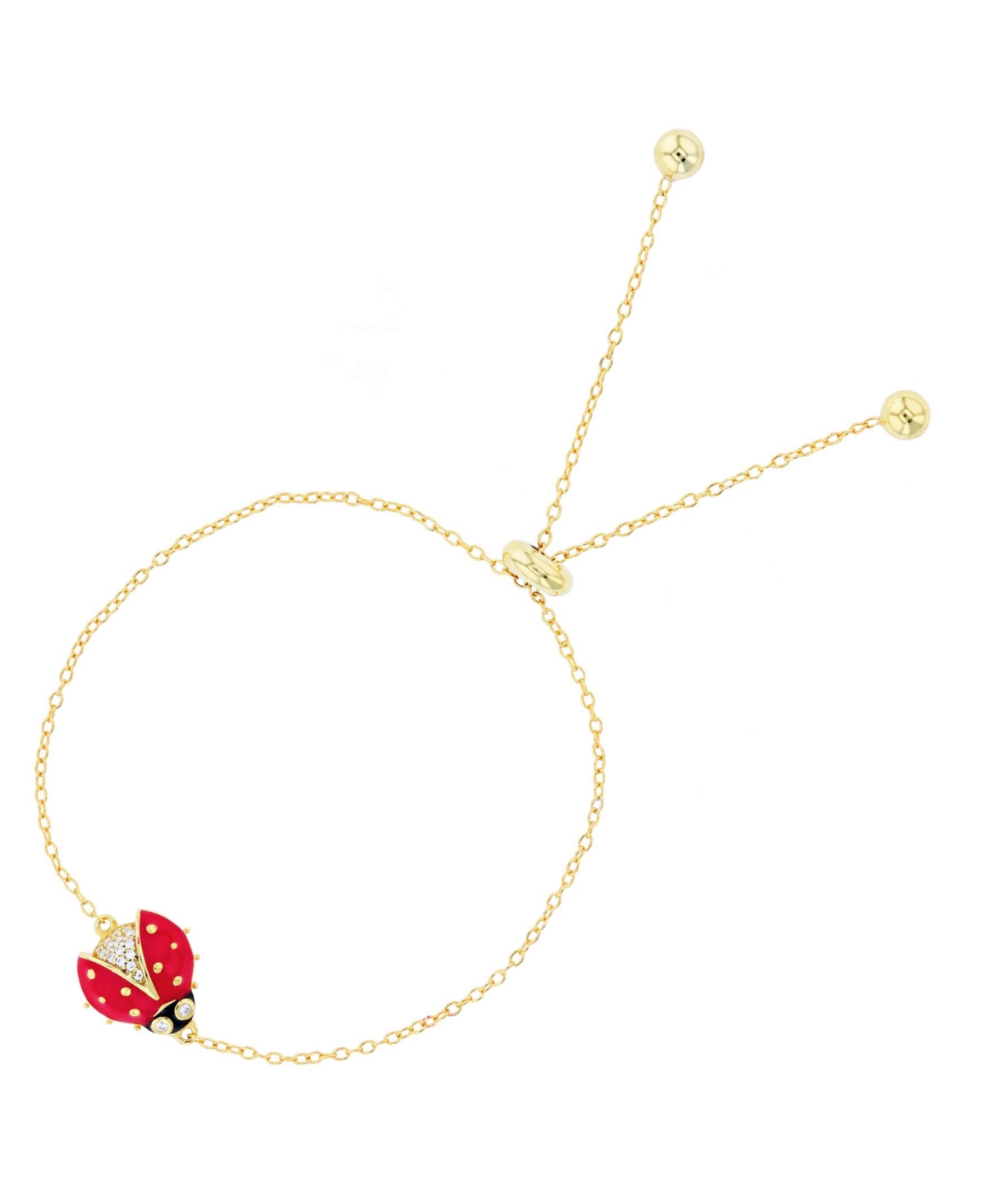 Click here for Cubic Zirconia Enamel Lady Bug Adjustable Bolo Bra... prices