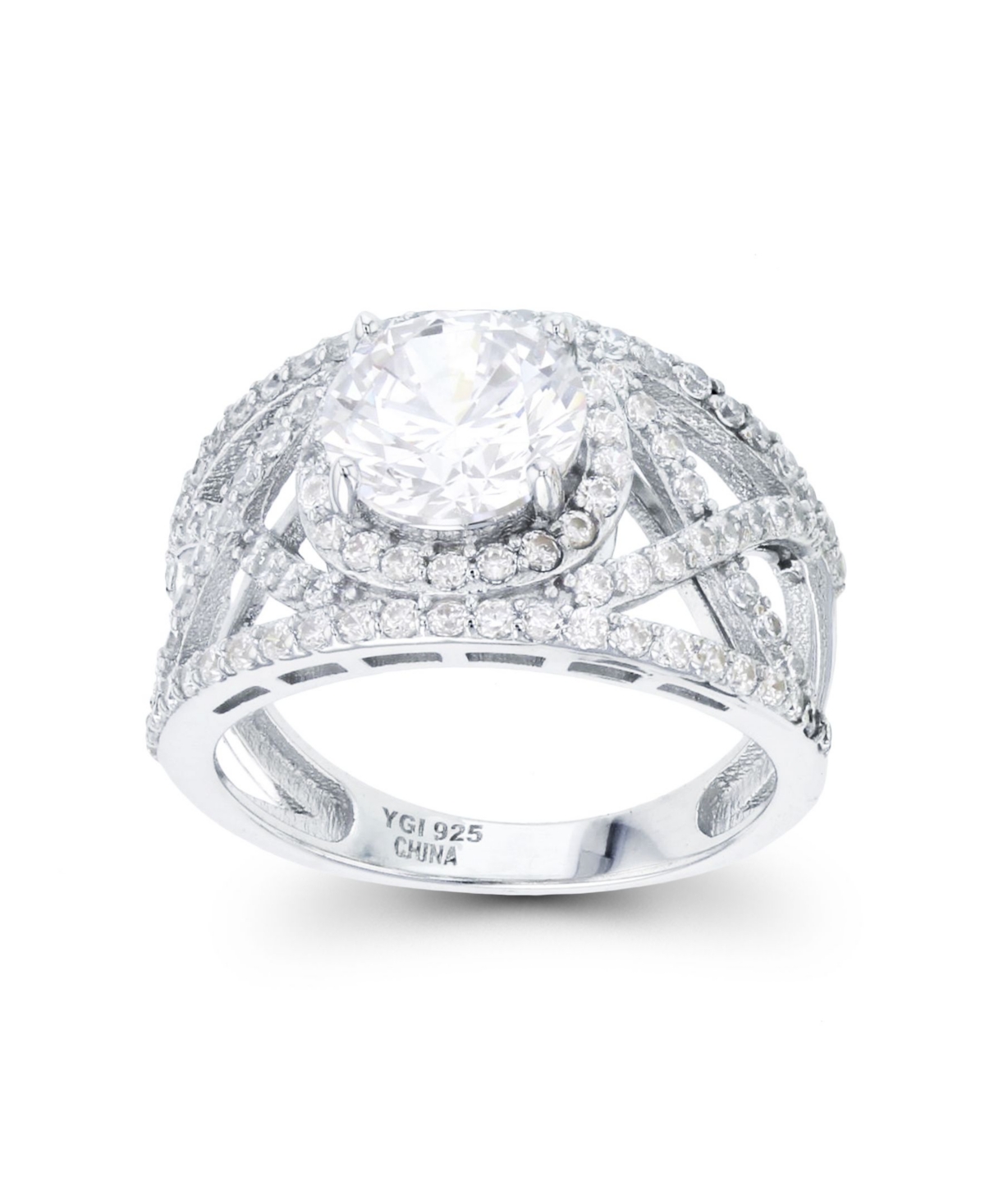 Click here for Cubic Zirconia Criss Cross Ring - Silver prices
