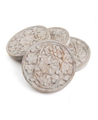 Thirstystone Carved Wood Block Coasters Set/4 - Macy's