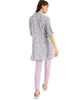 Alfani Roll-Tab Printed Tunic, Created for Macy's - Macy's