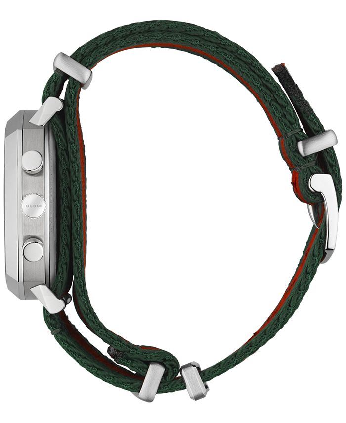 Gucci Men's Swiss Chronograph Grip Red & Green Nylon Strap Watch 40mm ...