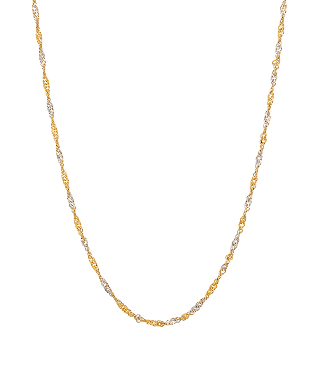 Click here for Polished Two-Tone Diamond Cut 18 Singapore Chain i... prices