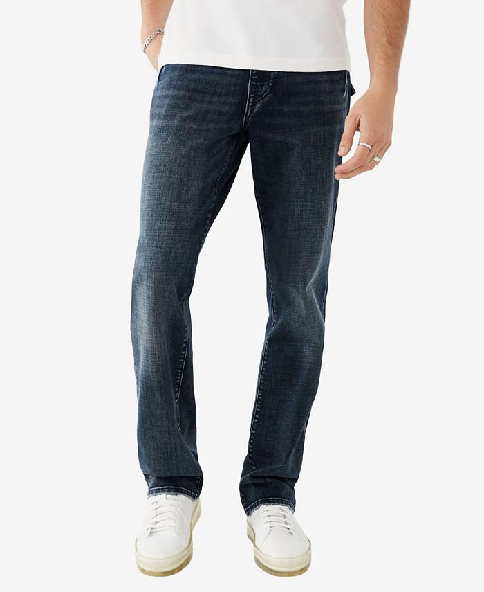 True Religion Men's Ricky Straight Fit Jeans with Back Flap Pockets ...