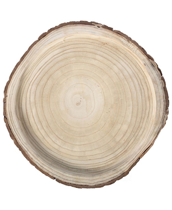 Vintiquewise Wood Tree Bark Indented Display Tray Serving Plate Platter ...