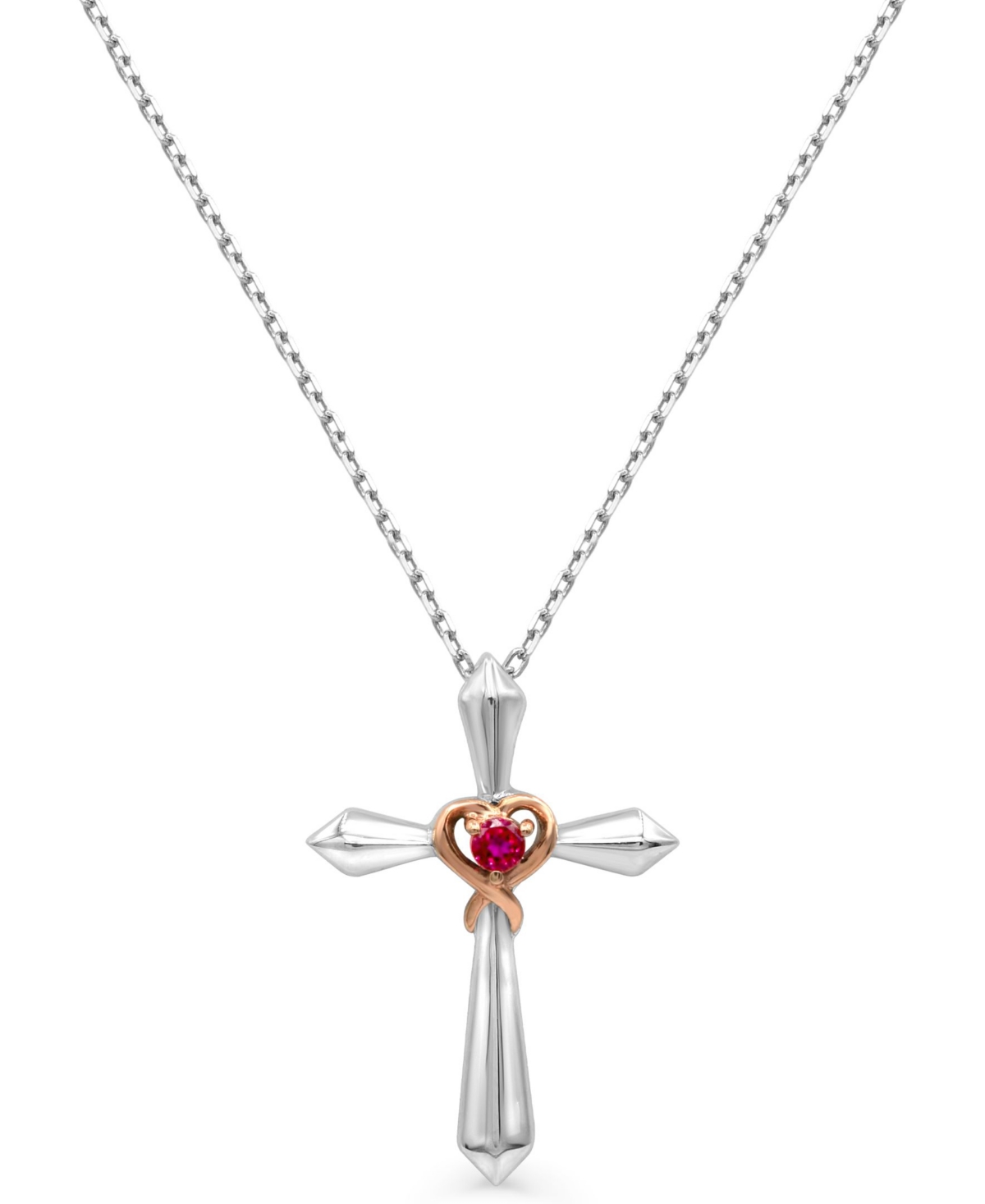 Click here for Womens 14K Rose Gold Plated Cross With Heart Penda... prices