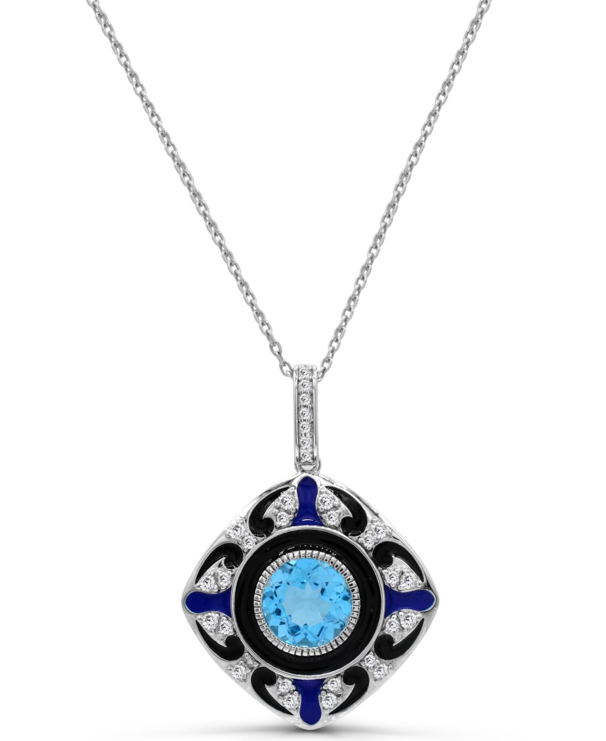 Click here for Swiss Blue Topaz (2 1/4 ct.t.w) and Enamel Pendant... prices