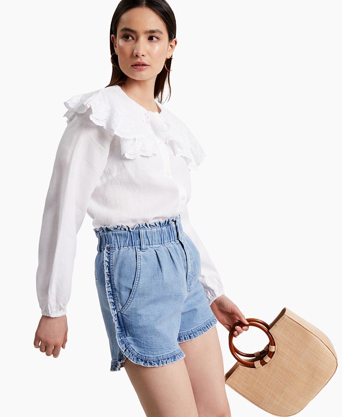 INC International Concepts Exaggerated-Collar Blouse, Created for Macy ...