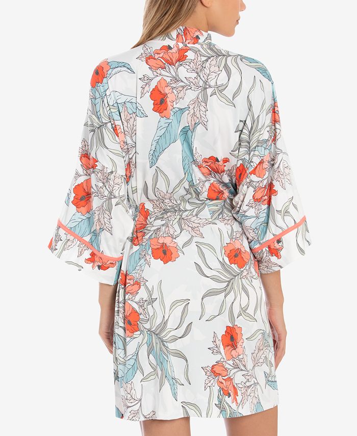 Linea Donatella Tropical-Print Wrap Robe - Macy's