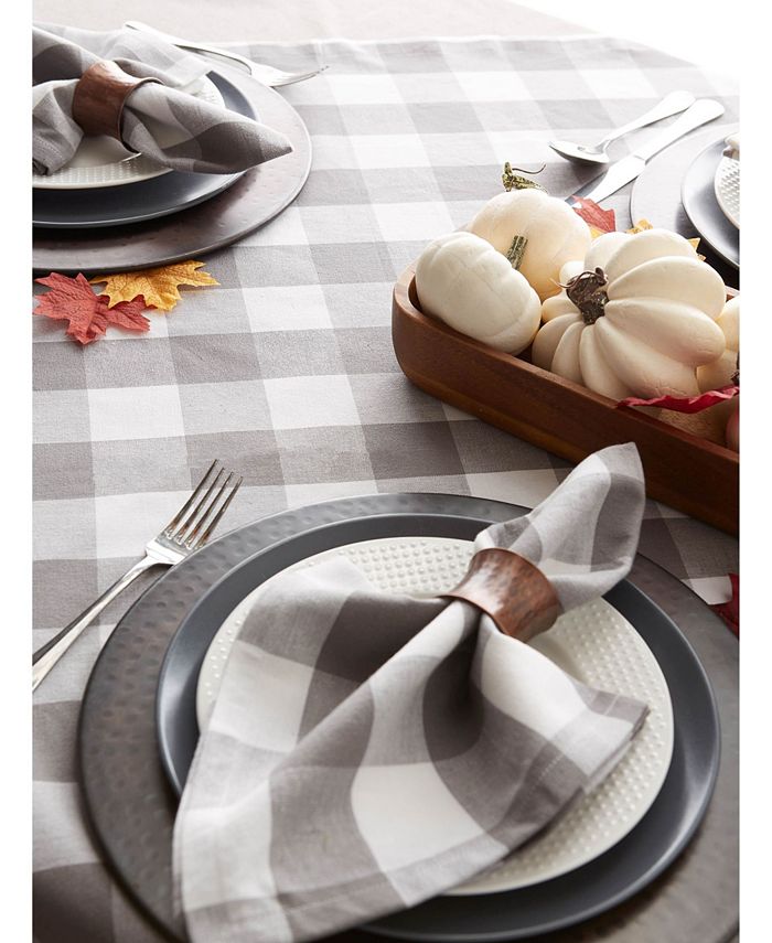 Design Imports Buffalo Check Table Topper, 40" x 40" - Macy's