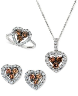 Click here for Le Vian Chocolate Diamond Nude Diamond Heart Colle... prices