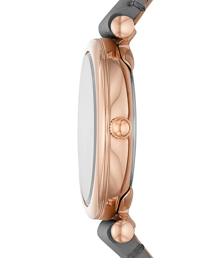 Fossil Women's Carlie Mini Gold-Tone Brown Leather Strap Watch 28mm ...