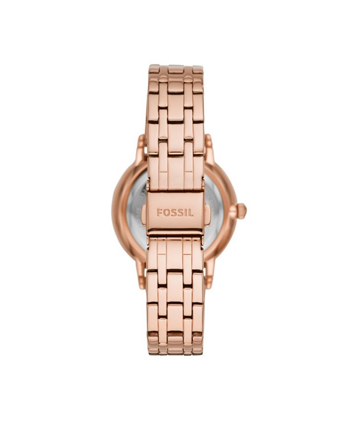 Fossil Women's Gwen Rose Gold-Tone Glitz Bracelet Watch 34mm - Macy's