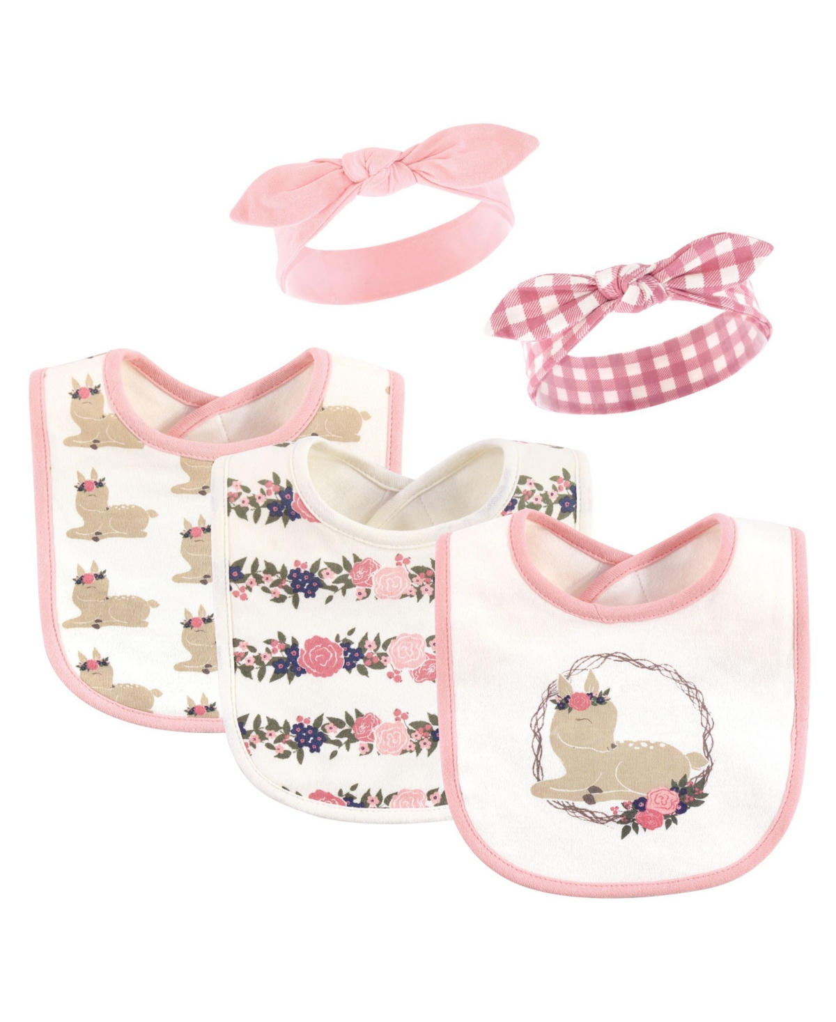 Click here for Hudson Baby Girls 5Pk Bibs and Headbands Set - Faw... prices
