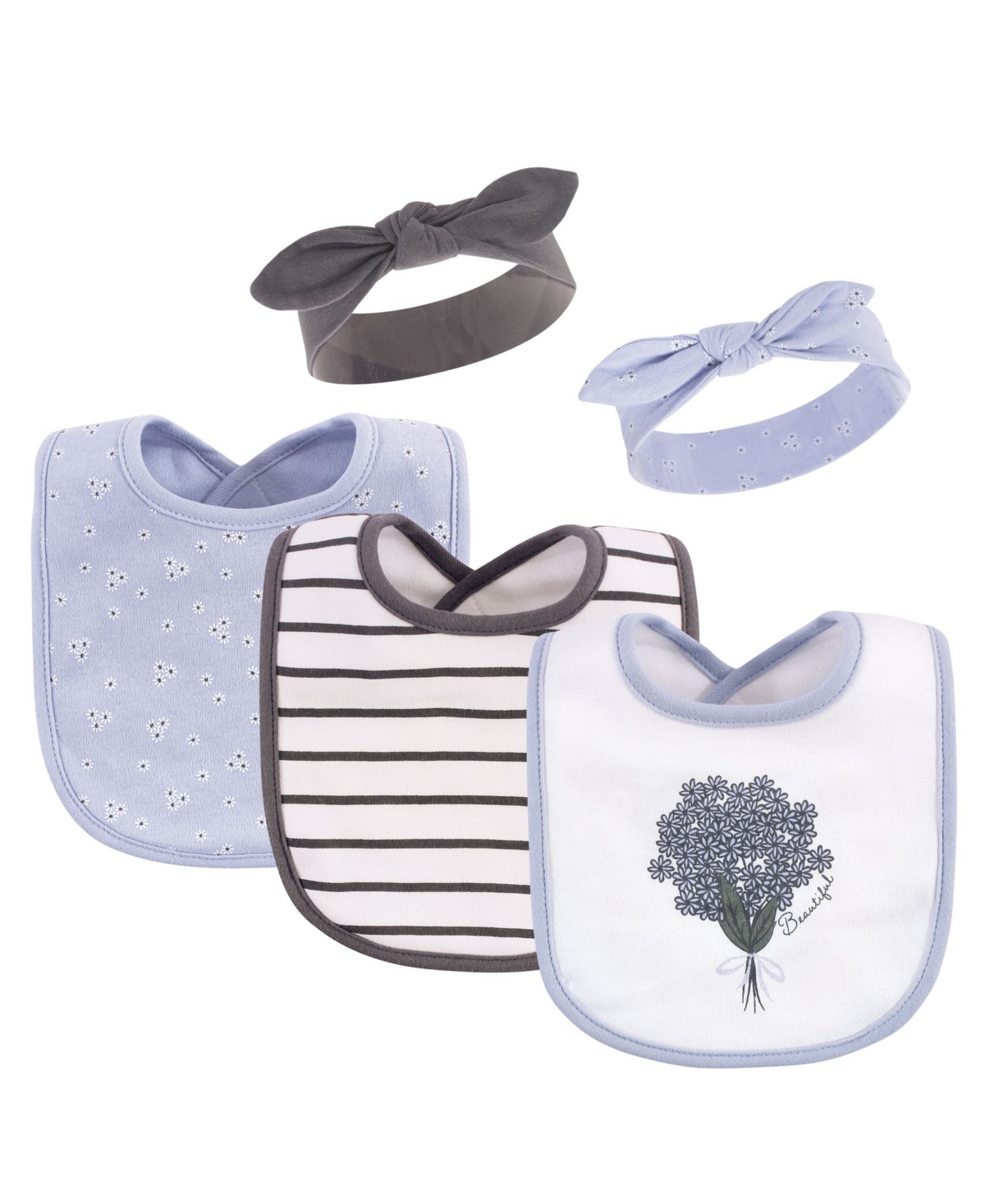 Click here for Hudson Baby Girls 5Pk Bibs and Headbands Set - Per... prices