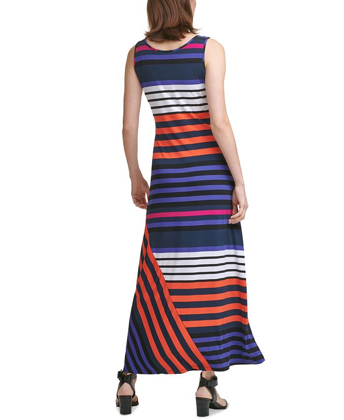 Calvin Klein Striped Knit Maxi Dress - Macy's