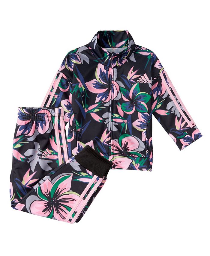 adidas Little Girls Printed Tricot Track Set, 2 Piece - Macy's