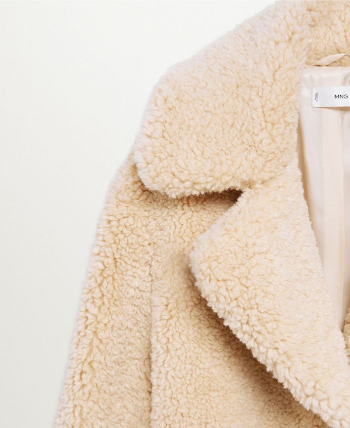 MANGO Women's Faux Shearling Oversized Coat - Macy's