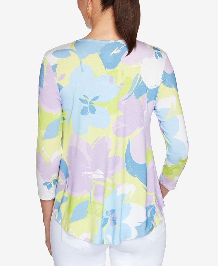 Ruby Rd. Plus Size Knit Fun Floral Top - Macy's