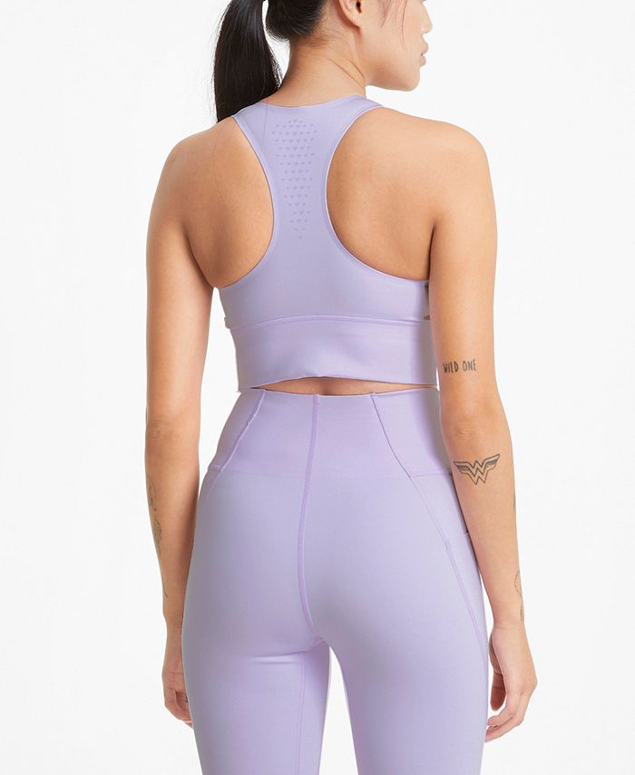 Puma Luxe Forever Racerback Medium Impact Sports Bra - Macy's
